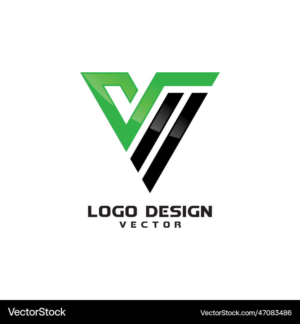 Triangle v letter line art logo design Royalty Free Vector
