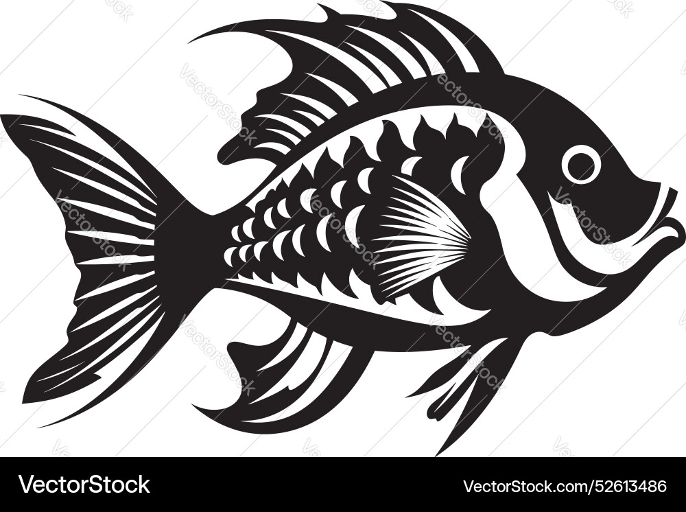 Tropical tides black fish designs inspired Vector Image