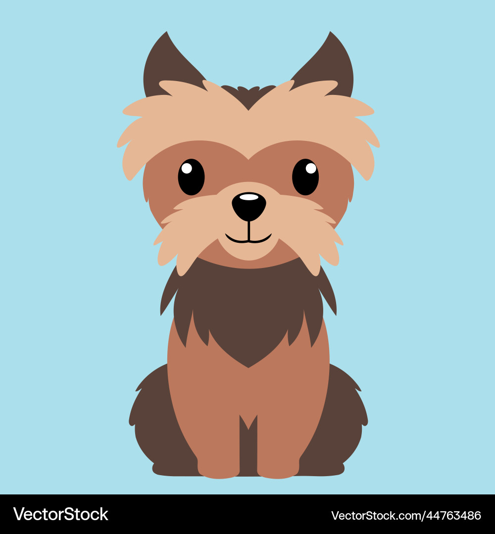 Yorkshire terrier in flat Royalty Free Vector Image