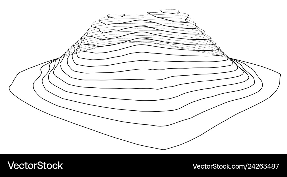 Abstract digital landscape outline Royalty Free Vector Image
