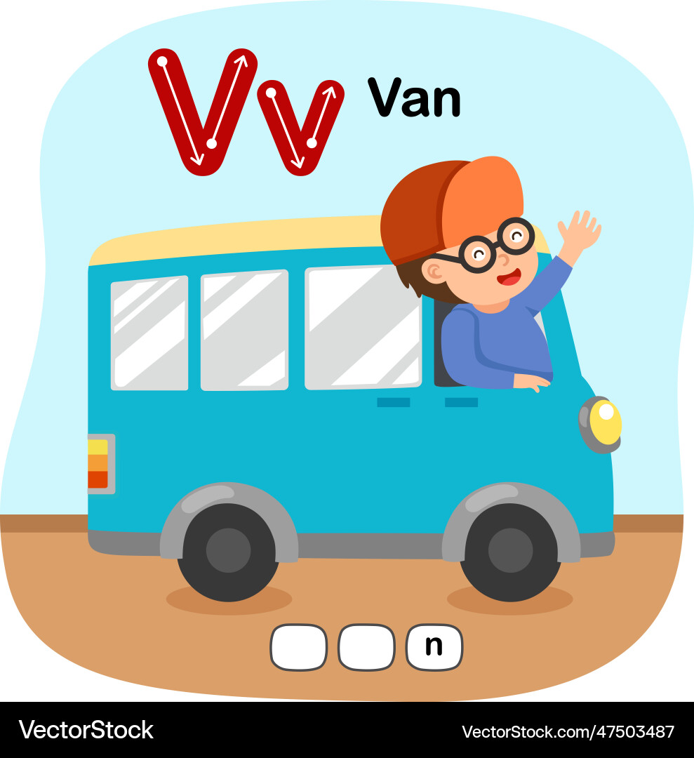 Isolated alphabet letter v-van Royalty Free Vector Image
