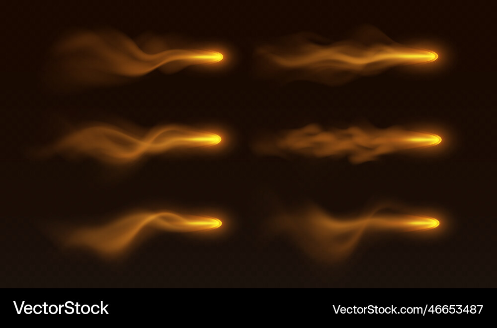 Magic fire arrows effect orange light trails Vector Image