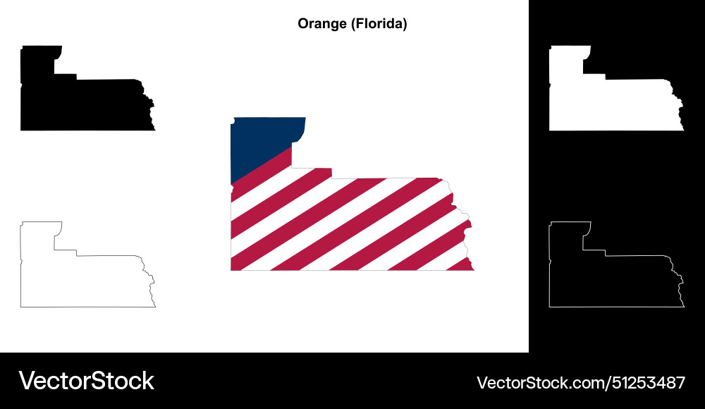 Orange outline map Royalty Free Vector Image - VectorStock