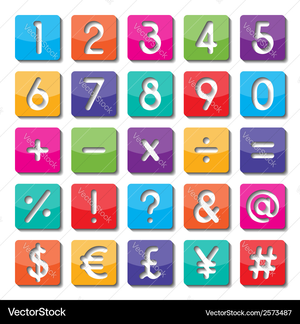 Paper number and symbol Royalty Free Vector Image