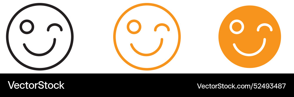 Playful winking eye icon for emoticons Royalty Free Vector