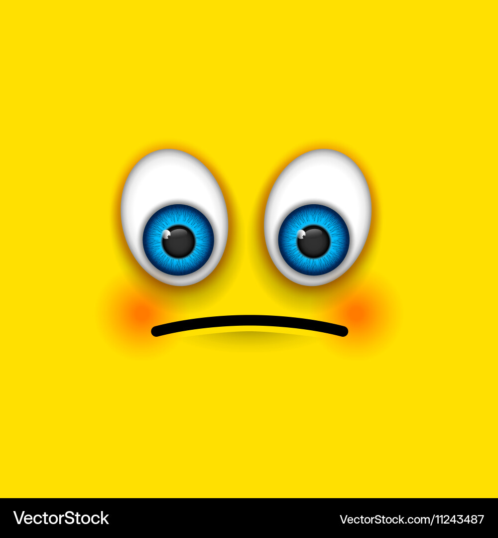 Sad square emoji Royalty Free Vector Image - VectorStock