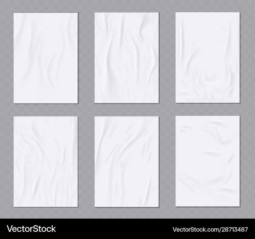 Wrinkled paper realistic template Royalty Free Vector Image
