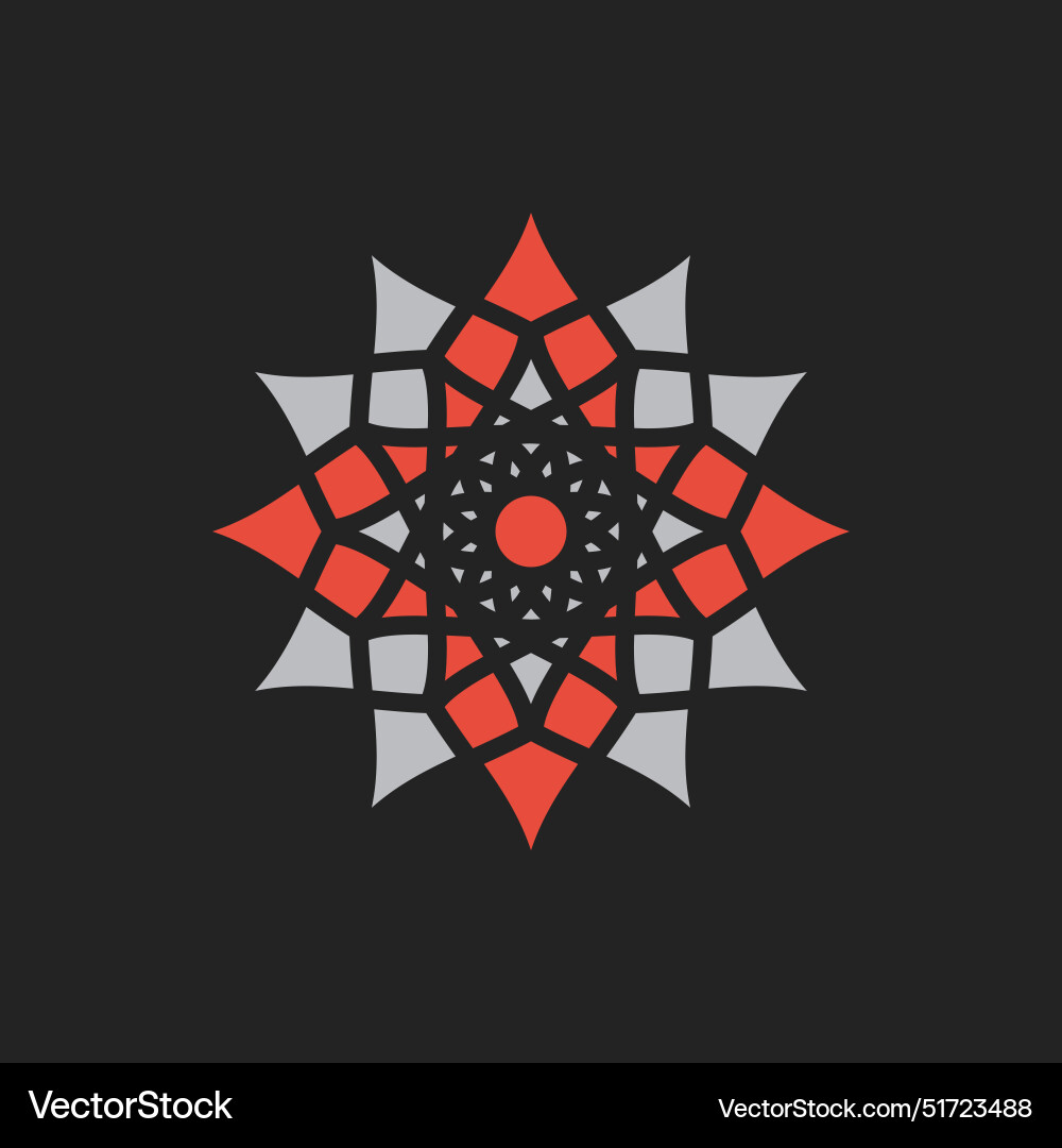 Arabic circular geometric emblem Royalty Free Vector Image