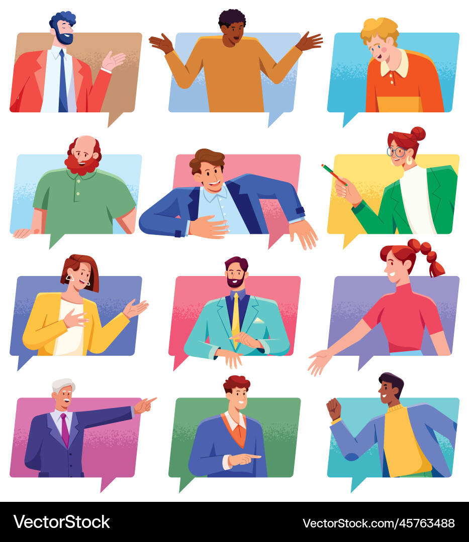 Chat support cartoon avatars Royalty Free Vector Image