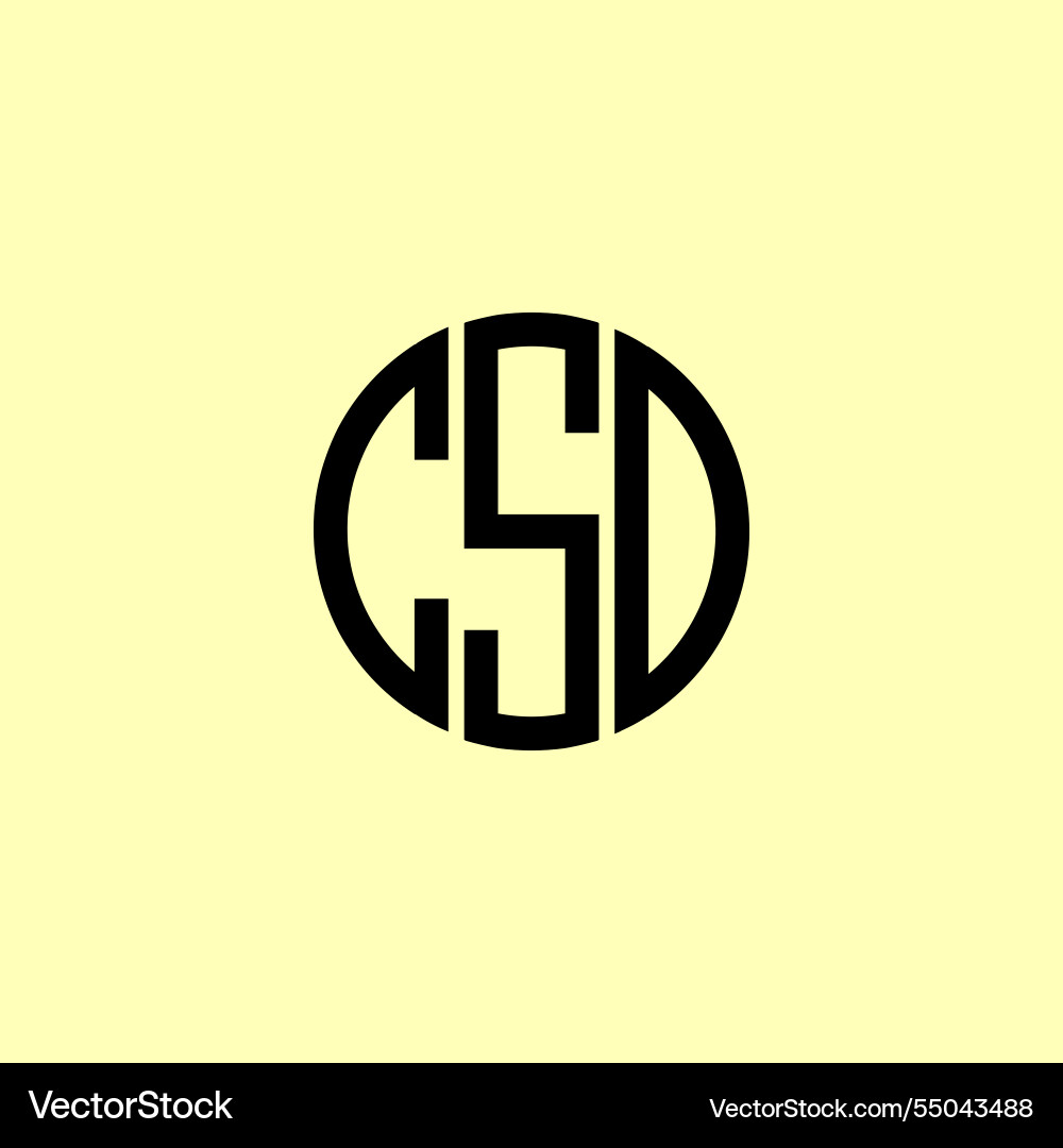 Creative rounded initial letters csd logo Vector Image