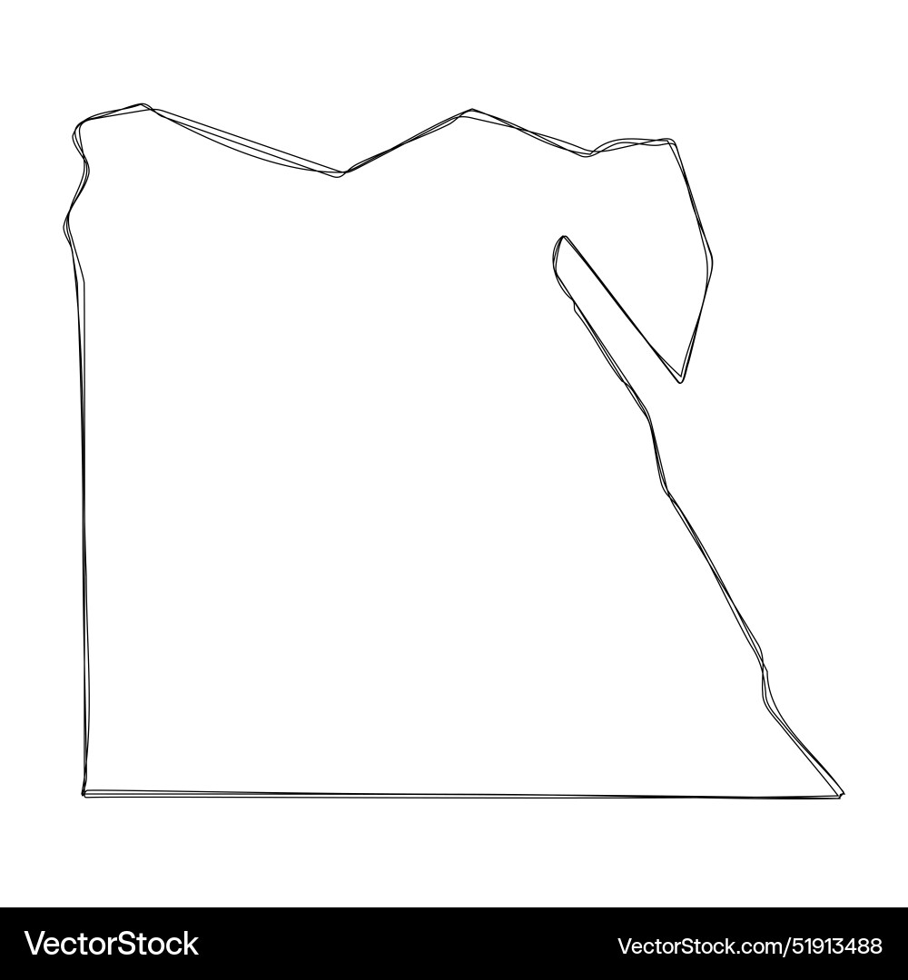 Egypt simplified sketch map Royalty Free Vector Image