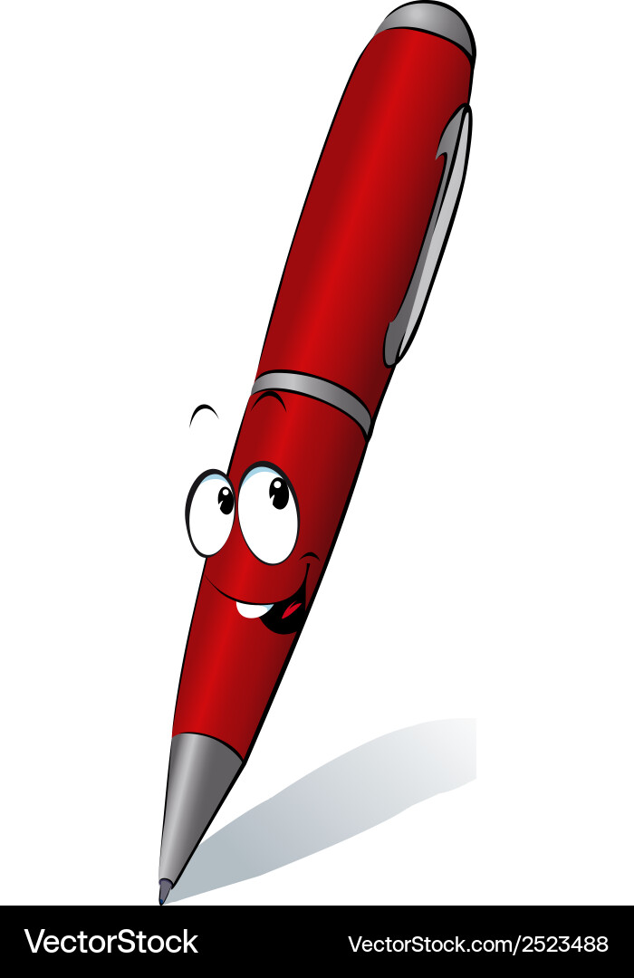 Funny red pen Royalty Free Vector Image - VectorStock