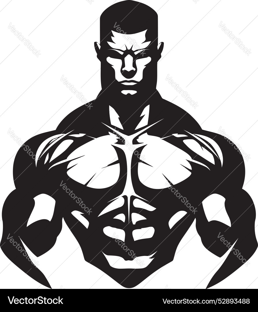 Inkwell intensity monochrome bodybuilder art Vector Image
