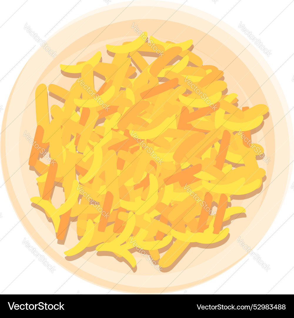 Plate with grated cheese lying Royalty Free Vector Image