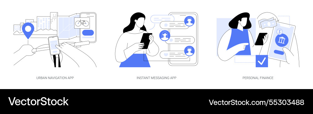 Popular applications isolated cartoon Royalty Free Vector