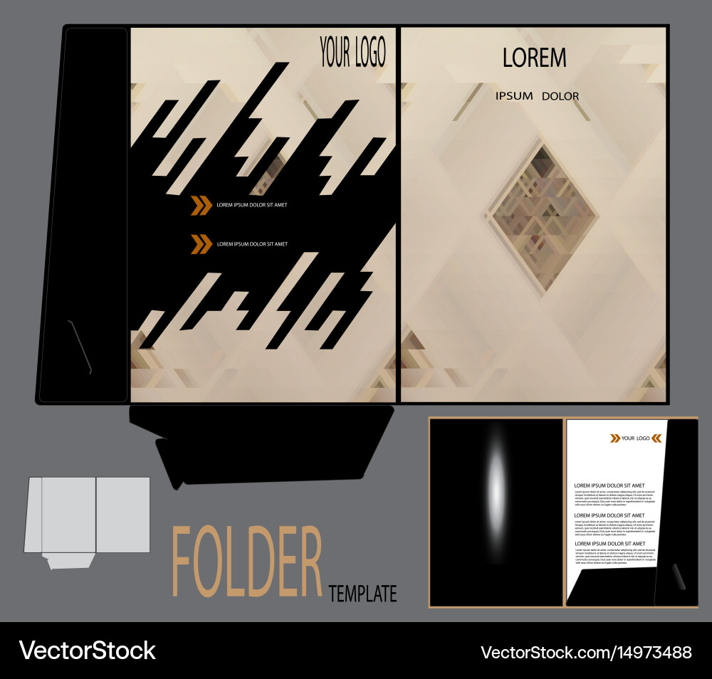 Presentation folder template Royalty Free Vector Image