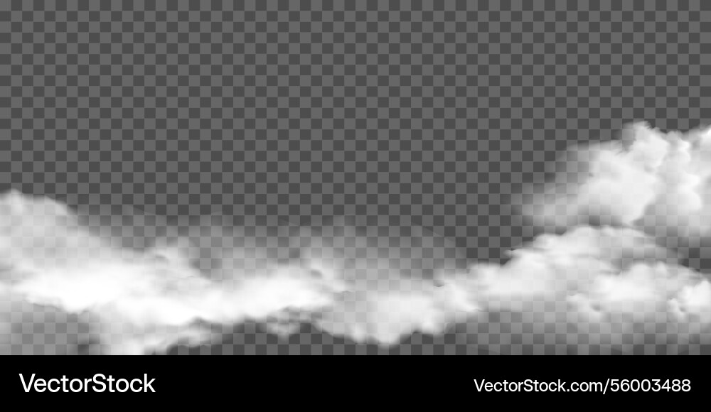 Realistic white fog or smoke overlay effect on a Vector Image