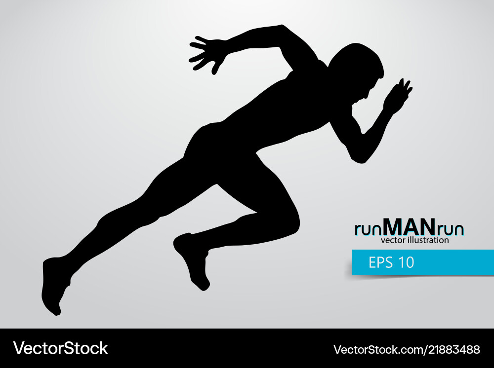Running Man Silhouette Free Vector Drawing Of Running Man Silhouette