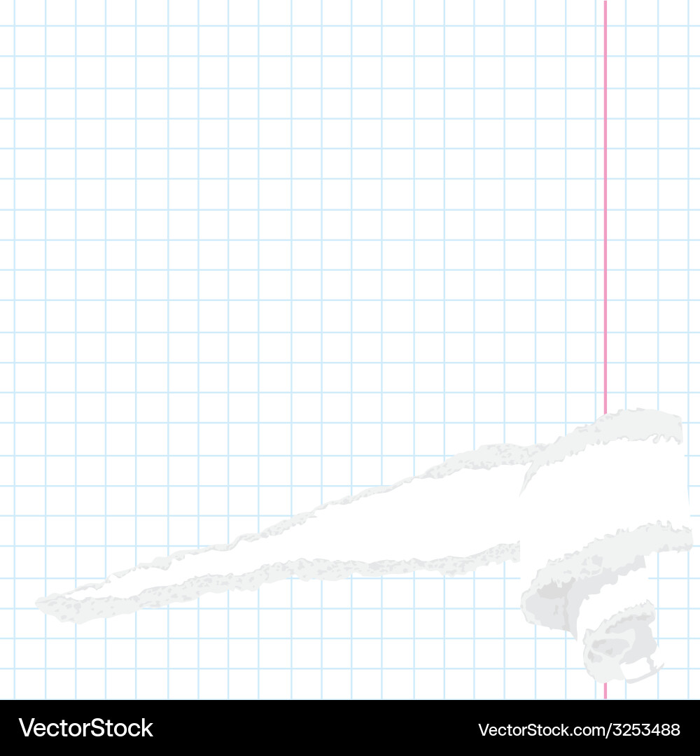 Torn exercise book Royalty Free Vector Image - VectorStock