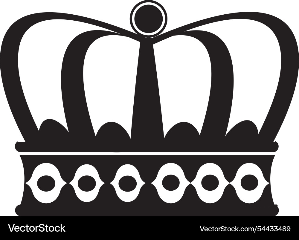 A crown with a black and white color scheme Vector Image