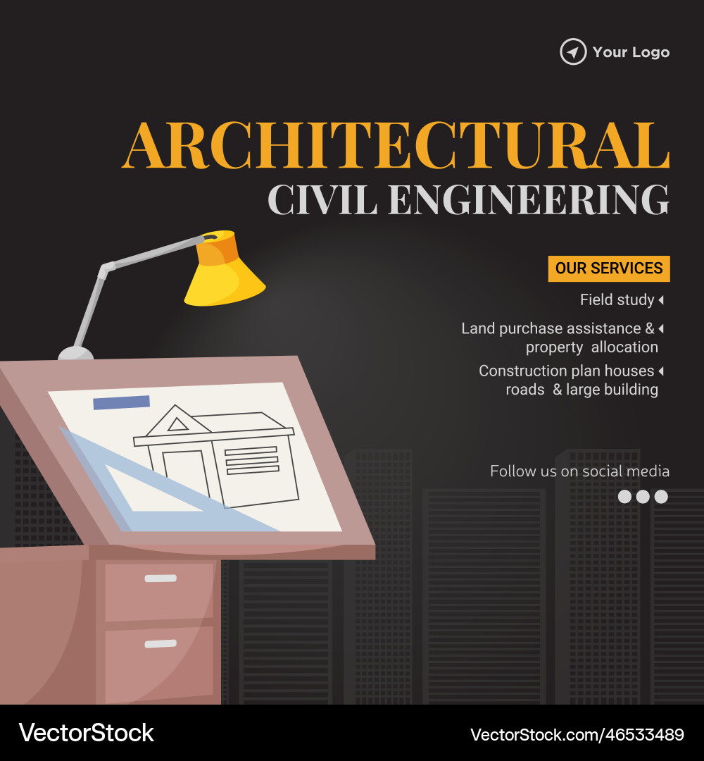 Architectural civil engineering banner design Vector Image