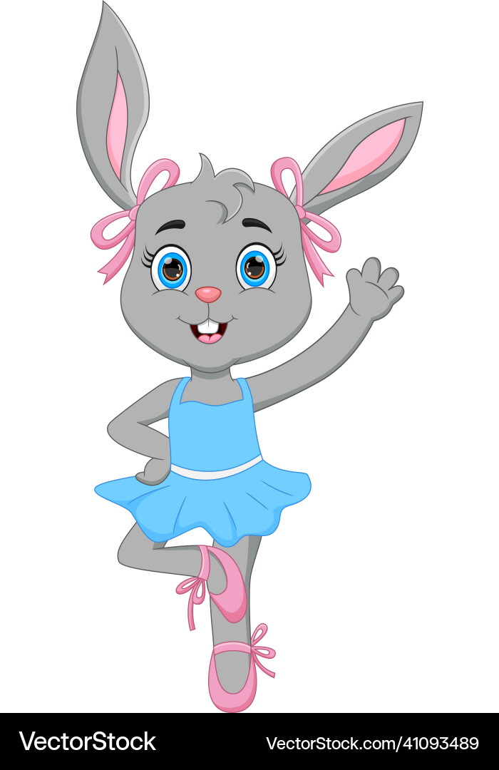 Cartoon funny rabbit baller on white background Vector Image