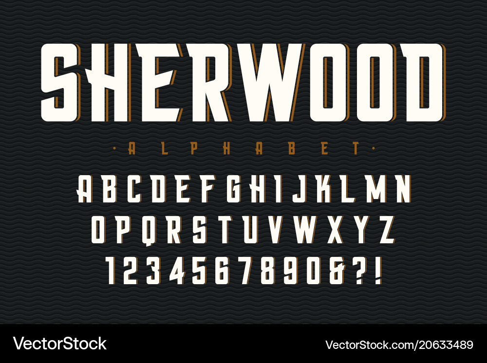 Condensed original display font design alphabet Vector Image