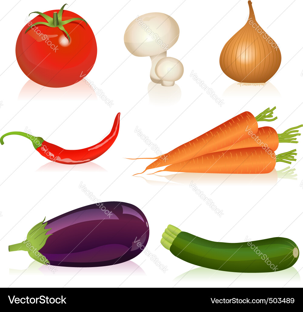 Fresh Vegetable Collection Royalty Free Vector Image