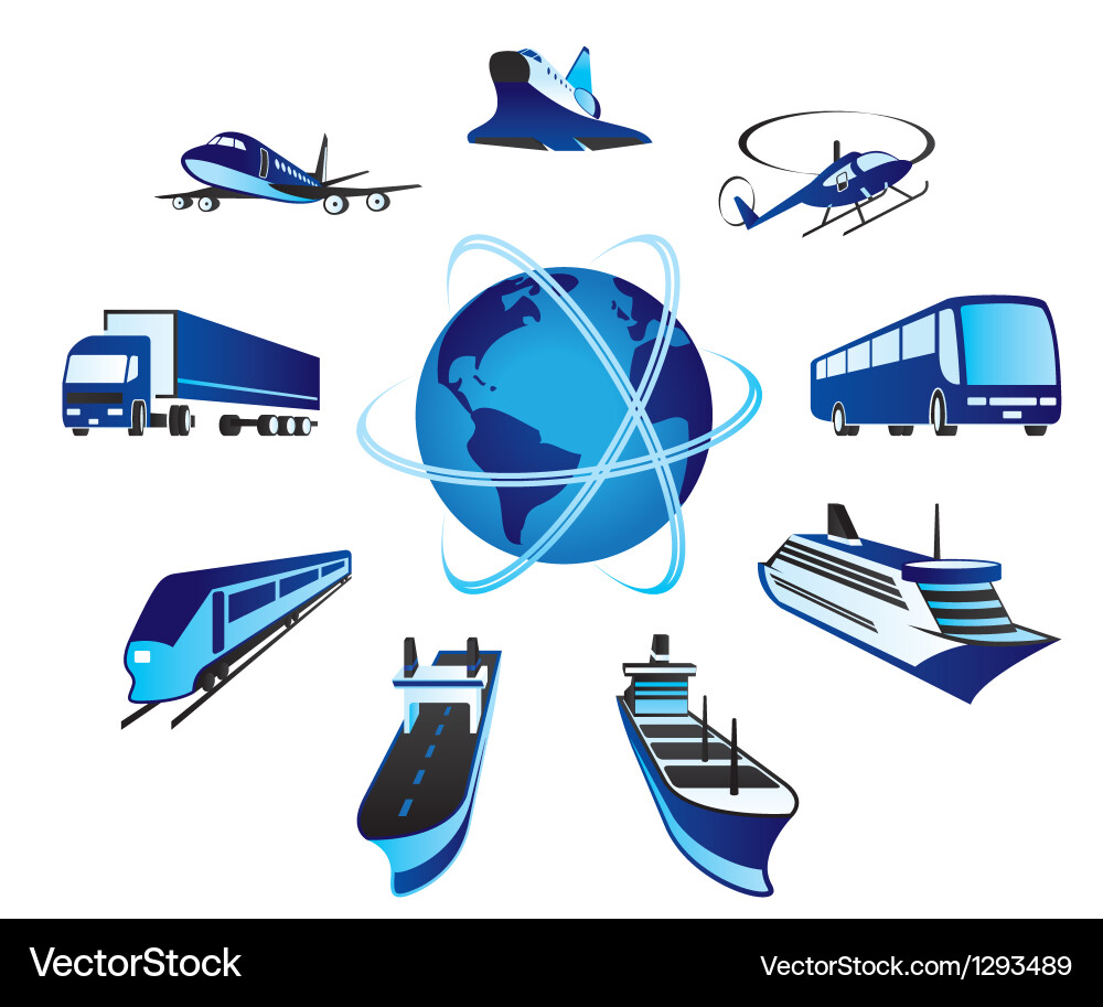 Global Transportation Icons Royalty Free Vector Image