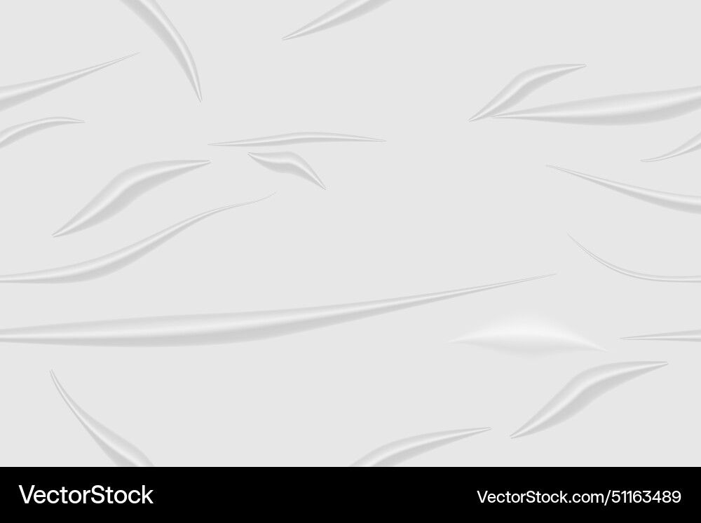Glued paper with wrinkles effect realistic Vector Image