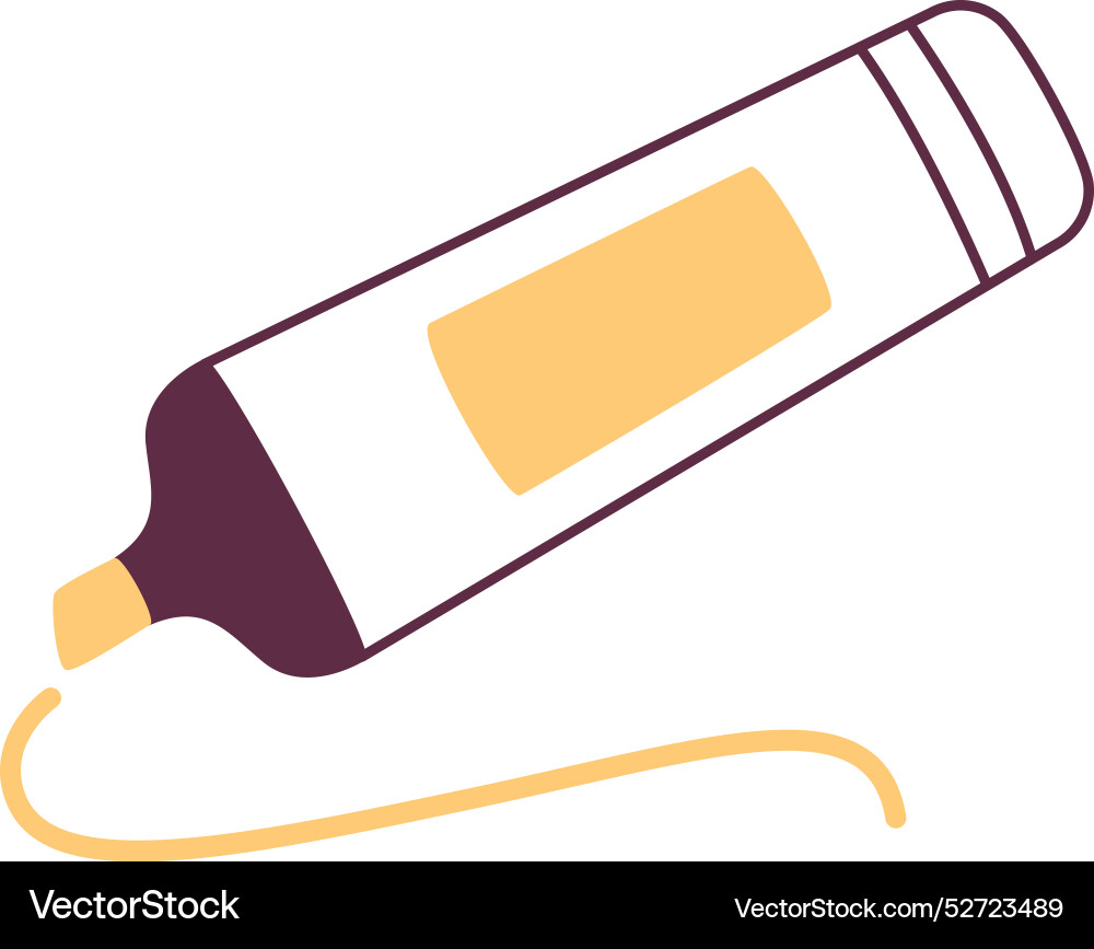 Highlighter marker drawing Royalty Free Vector Image