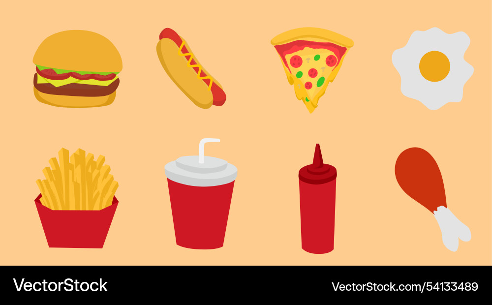 Junk food Royalty Free Vector Image - VectorStock