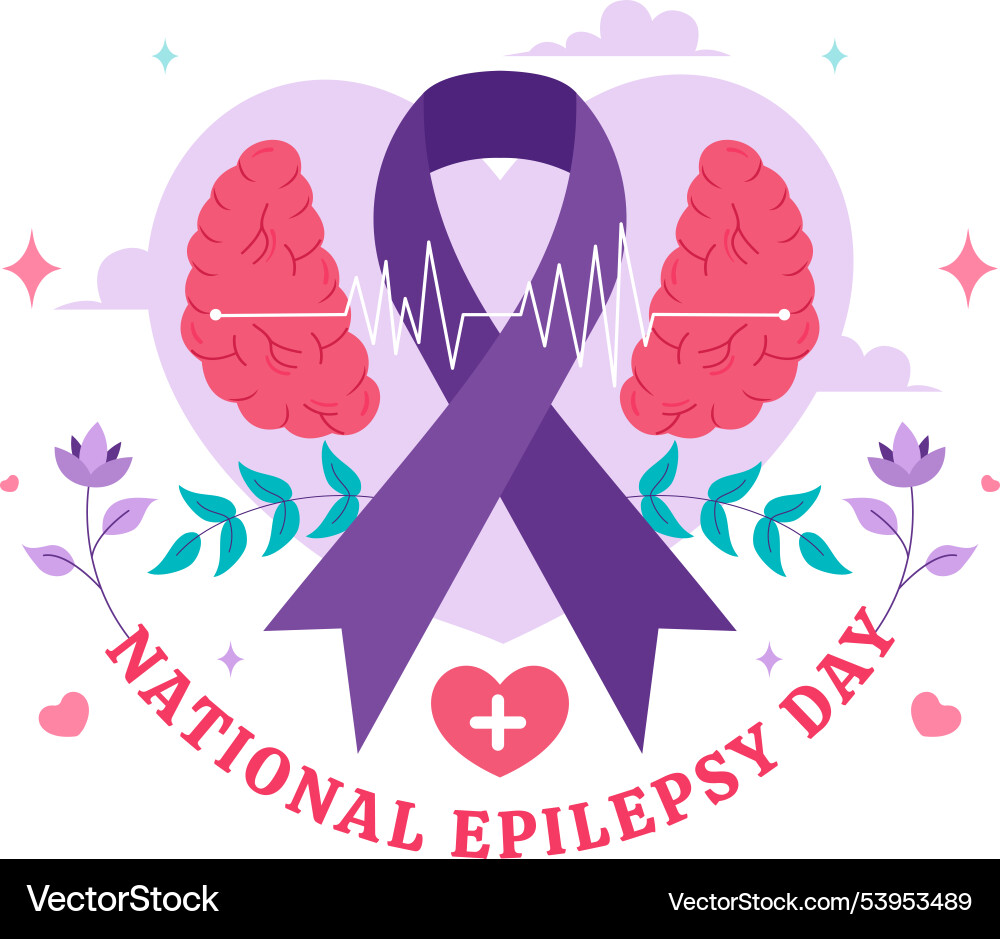 National epilepsy awareness month is observed Vector Image