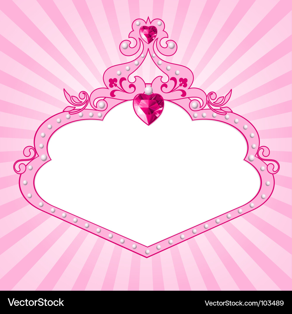 Princess pink frame Royalty Free Vector Image - VectorStock