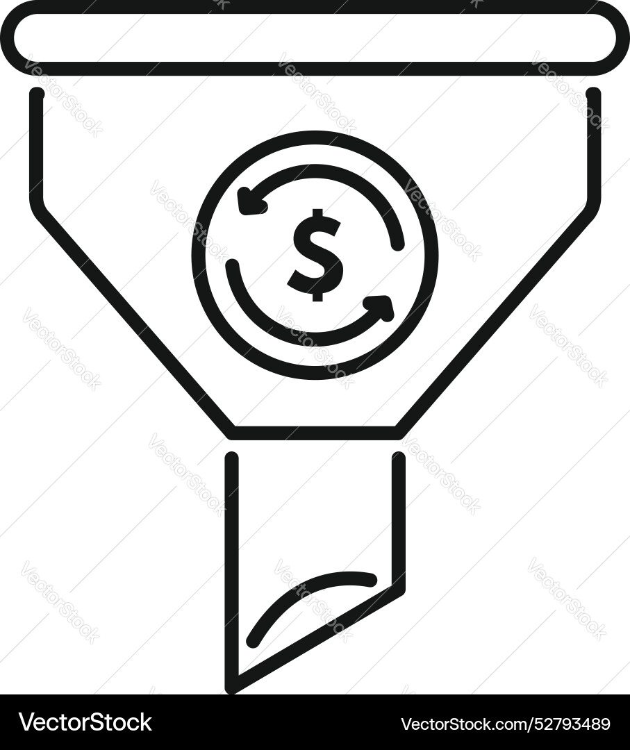 Sales funnel converting traffic into money Vector Image Sales funnel converting traffic into money Vector Image