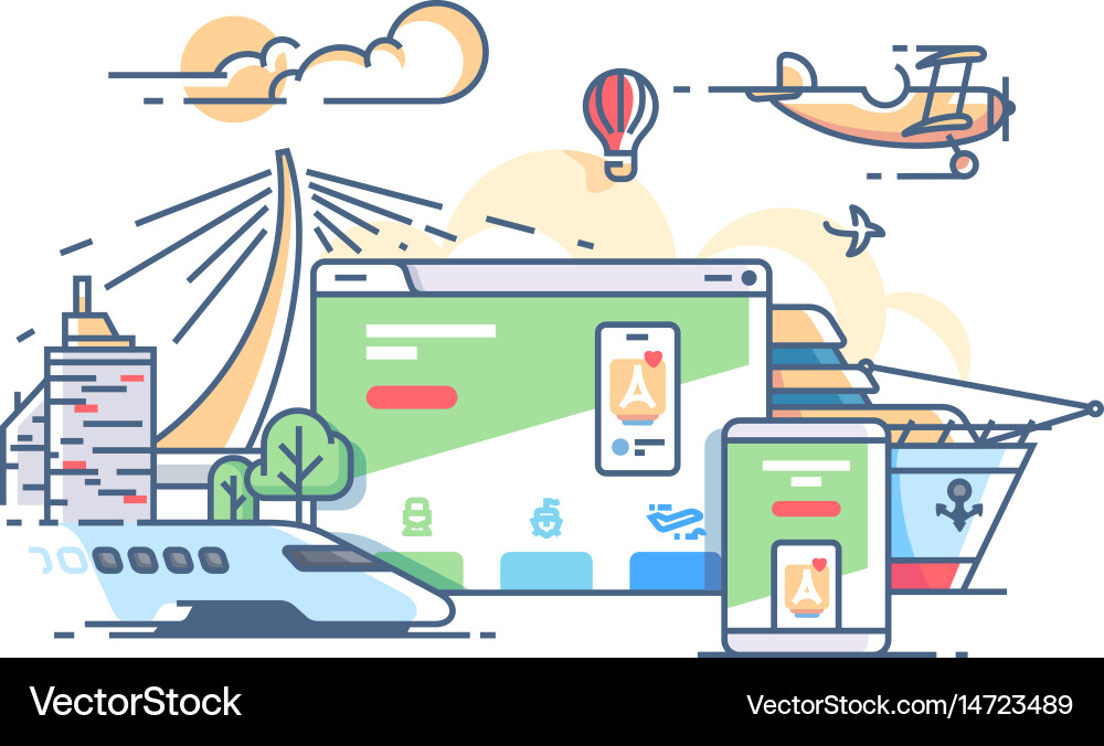 Site travel agency Royalty Free Vector Image - VectorStock