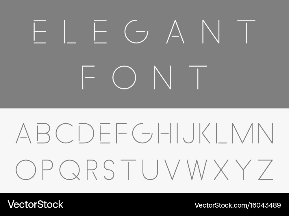 Thin minimalistic font english alphabet Royalty Free Vector