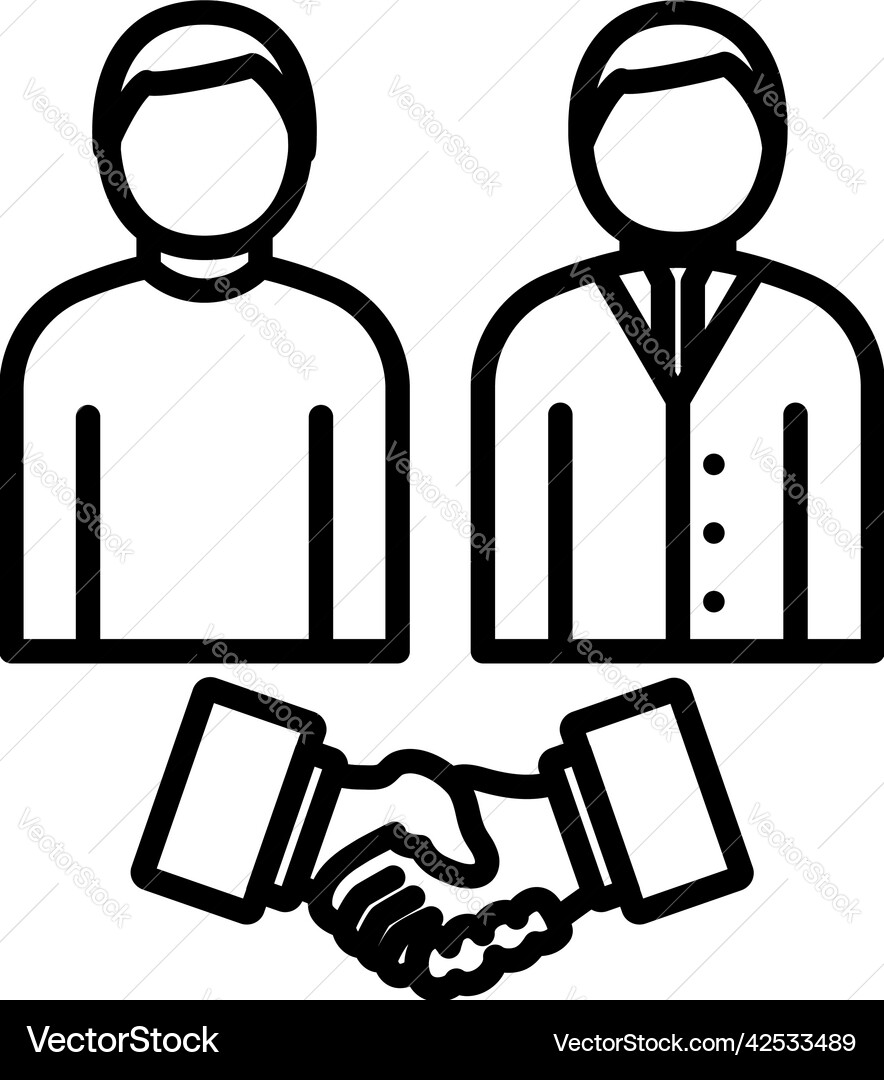 Two man making deal icon Royalty Free Vector Image
