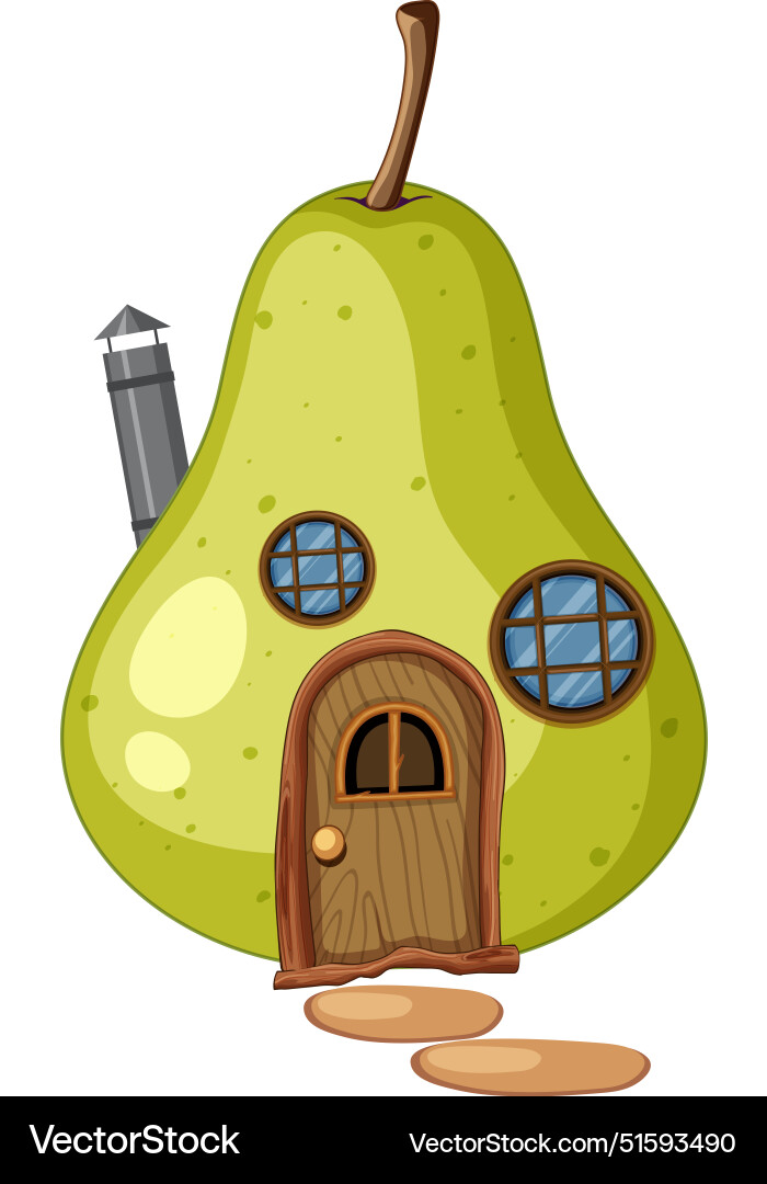 A cute house shaped like pear Royalty Free Vector Image