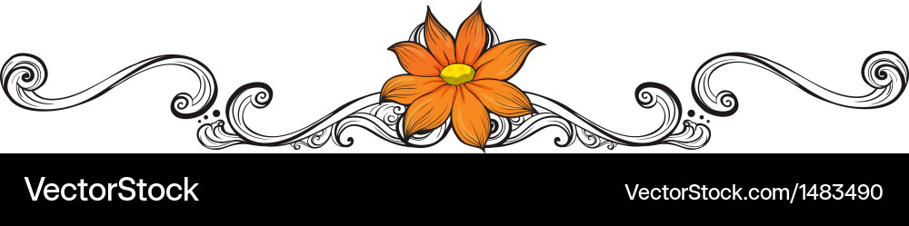 An orange flower border Royalty Free Vector Image