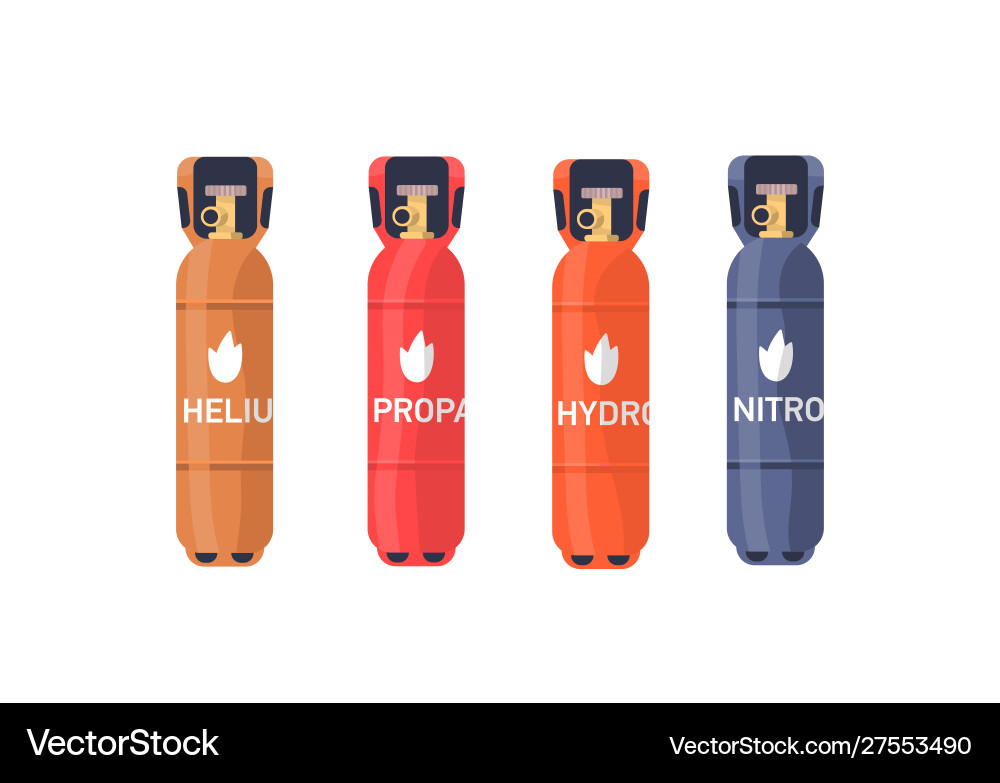 Compressed gas storages flat Royalty Free Vector Image