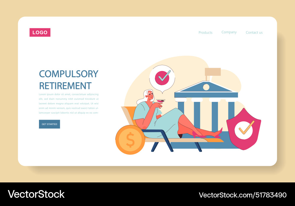 Compulsory retirement concept Royalty Free Vector Image