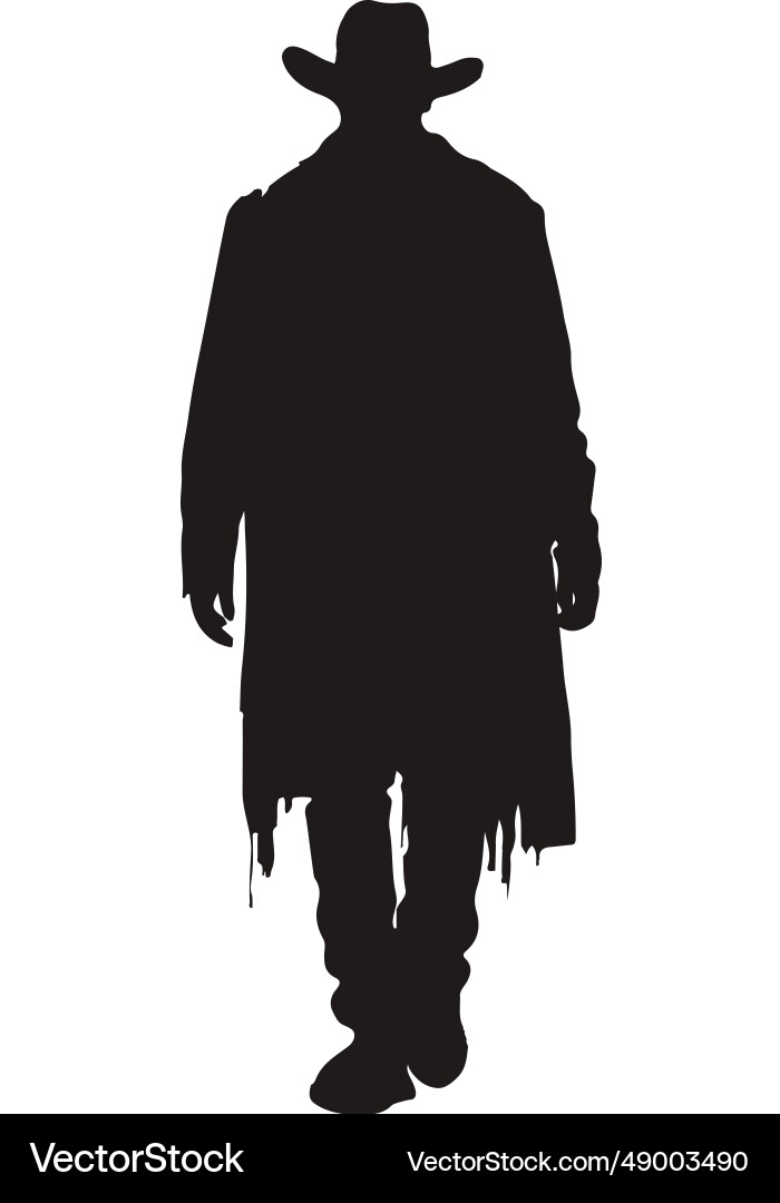 Cowboy silhouette standing man Royalty Free Vector Image