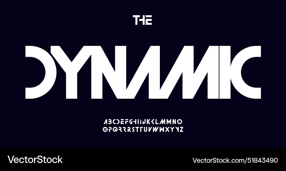 Dynamic futuristic typography font design sleek Vector Image