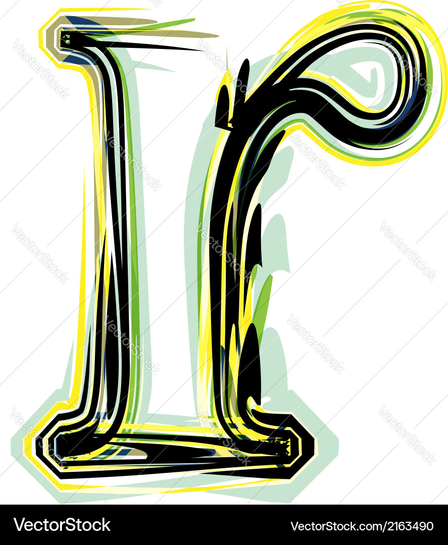 Font letter r Royalty Free Vector Image - VectorStock