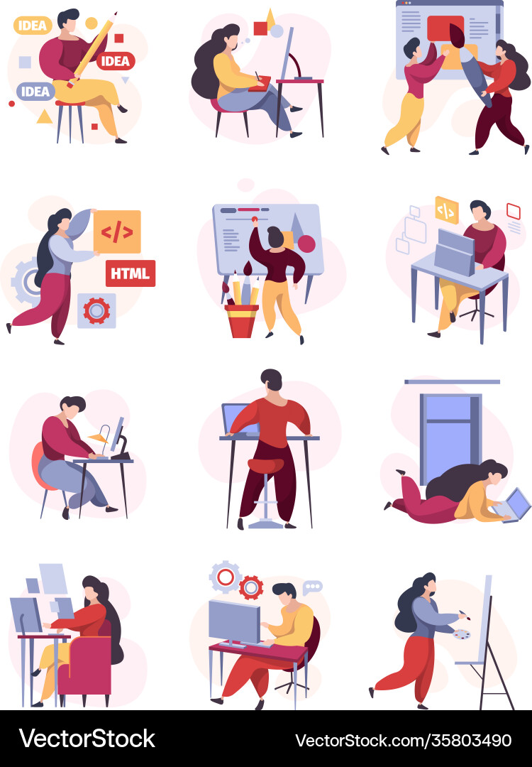 Freelancer working comforting remote work Vector Image