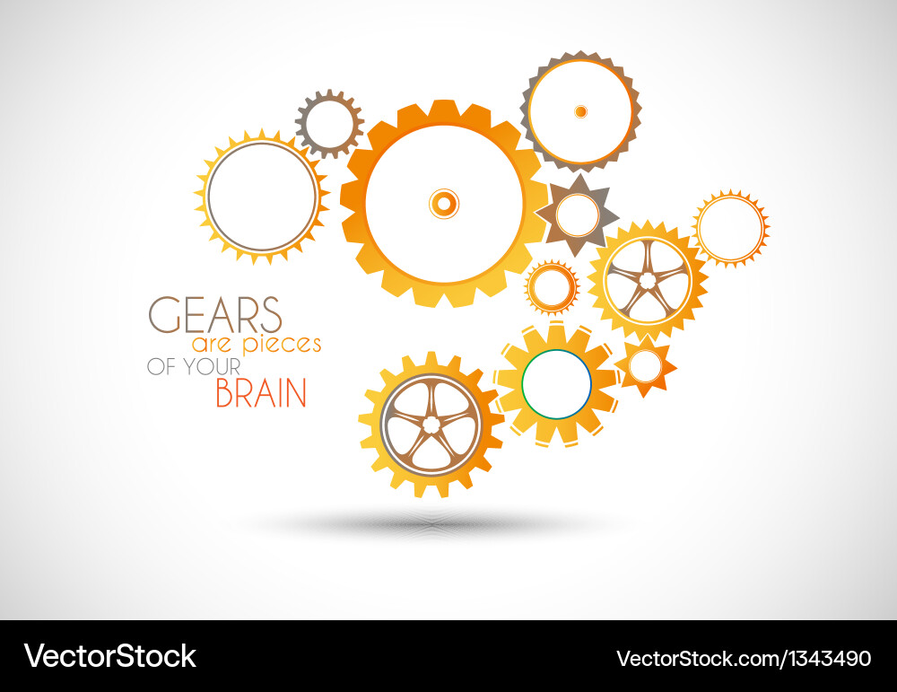 Infographic design template with gear chain Vector Image