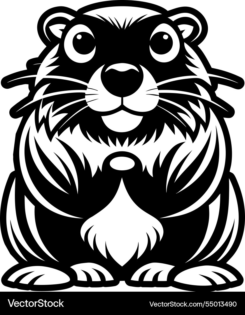 Lemming icon in glyph style Royalty Free Vector Image