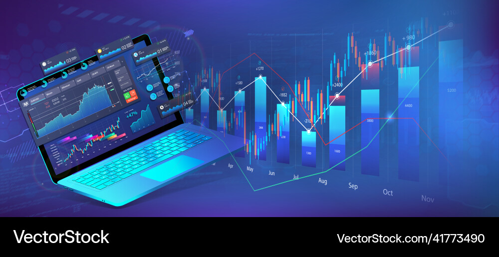Positive growth dynamics the trend is going up Vector Image