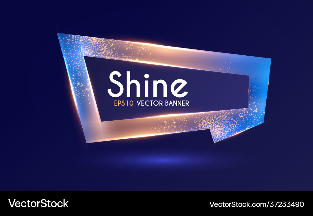 Shining banner with gold dust futuristic light Vector Image